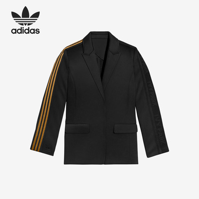 Adidas/阿迪达斯正品三叶草女子条纹单排扣西装外套GR1471