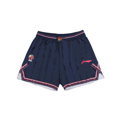 李宁正品CBA系列男子logo印花中腰透气直筒篮球运动短裤AAPT861-1