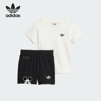 Adidas/阿迪达斯正品夏季三叶草婴童运动短袖短裤套装JD0611
