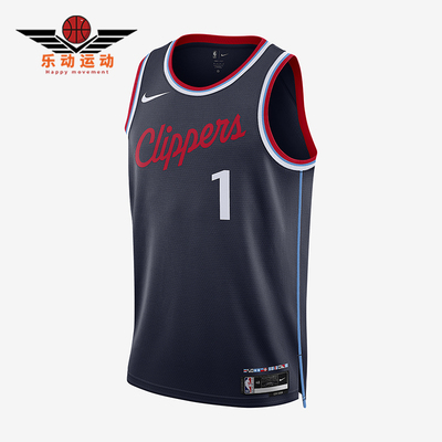 Nike/耐克正品洛杉矶快船队男士圆领透气运动背心T恤FQ4702-422