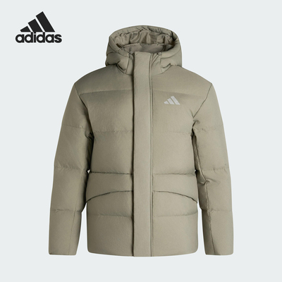 Adidas/阿迪达斯正品2025LINEAR男士运动保暖连帽羽绒服KR0937
