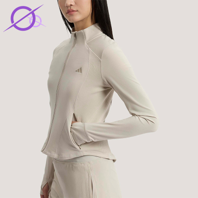 Adidas/阿迪达斯正品2026女士短款经典运动训练修身外套KH2675