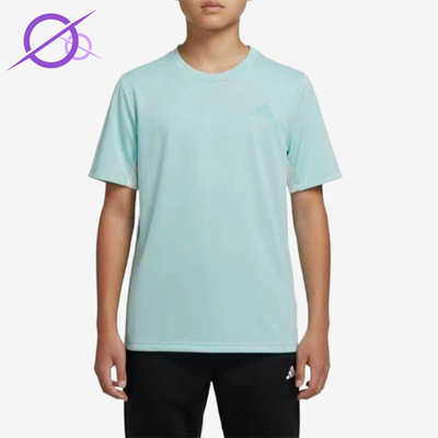 Adidas/阿迪达斯正品纯色套头圆领短袖新款儿童短袖T恤KG5984