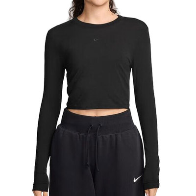 NIKE耐克女子AS W NSW NK CHLL KNT LS CRP长袖运动T恤HF5323-010