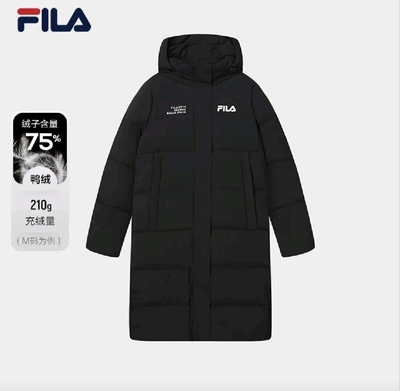 FILA/斐乐ORIGINALE加厚防寒连帽羽绒F11W349910F-BK湖北WFJ仓