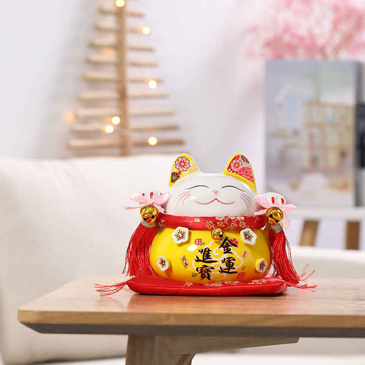 国潮宫廷招财猫小摆件店铺前台开业礼品陶瓷创意客厅装饰存钱