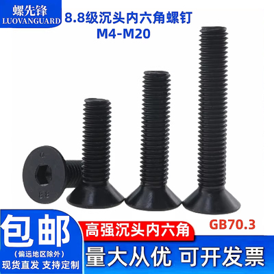 8.8黑内六角沉头螺丝钉DIN7991