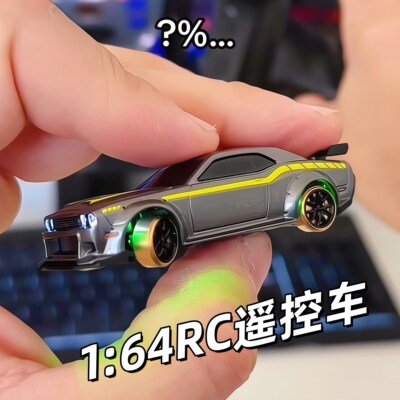 1:64迷你RC遥控车四驱高速漂移赛车模型道奇地狱猫儿童男孩玩具