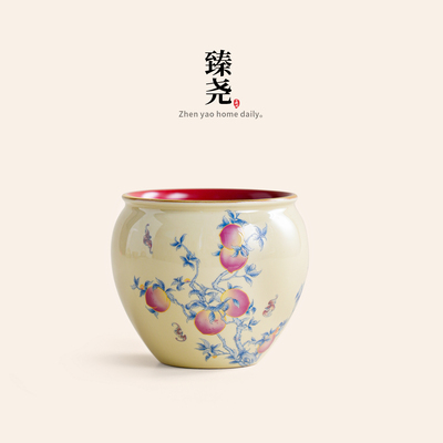 臻尧宫墙红茶渣缸建水茶洗