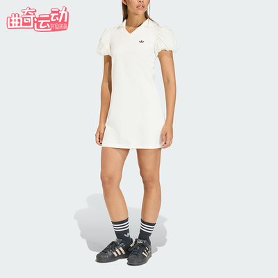 Adidas/阿迪达斯正品三叶草女士经典运动风泡泡袖连衣裙KE3437