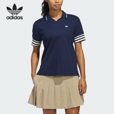 Adidas/阿迪达斯正品三叶草女士时尚简约短袖POLO衫KB9214