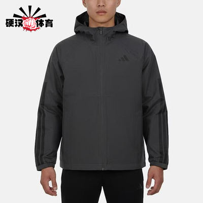 Adidas/阿迪达斯正品S新款男深灰黑色运动经典休闲连帽夹克KE0272