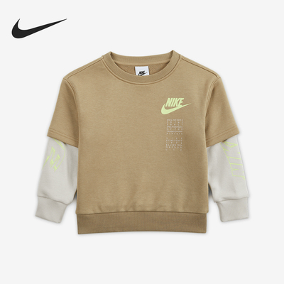 Nike/耐克正品运动小童复古轻盈假两件式长袖上衣IB8206-297