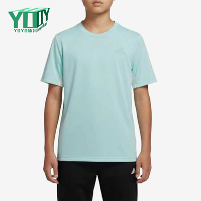 Adidas/阿迪达斯正品纯色套头圆领短袖新款儿童短袖T恤KG5984