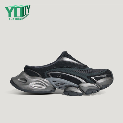 Adidas/阿迪达斯正品XLGRUNERMULE新款男经典黑灰色穆勒鞋LA0527