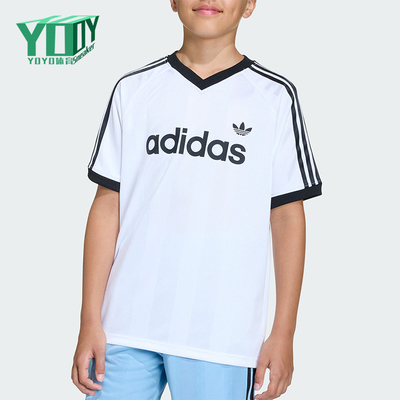 Adidas/阿迪达斯正品三叶草大童经典亲肤运动针织短袖T恤KE2841