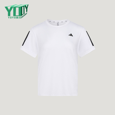 Adidas/阿迪达斯正品夏季女士健身经典三条纹短款运动T恤KU8746