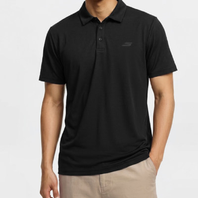 Skechers斯凯奇正品男三粒扣短袖吸湿速干翻领衫P226M350-0018
