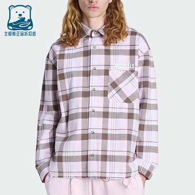 Adidas/阿迪达斯正品三叶草男士休闲翻领网格运动长袖衬衫KG6452