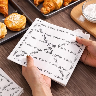 ins风法文防油纸甜品提拉米苏垫纸切块蛋糕隔纸固体杨枝甘露垫纸