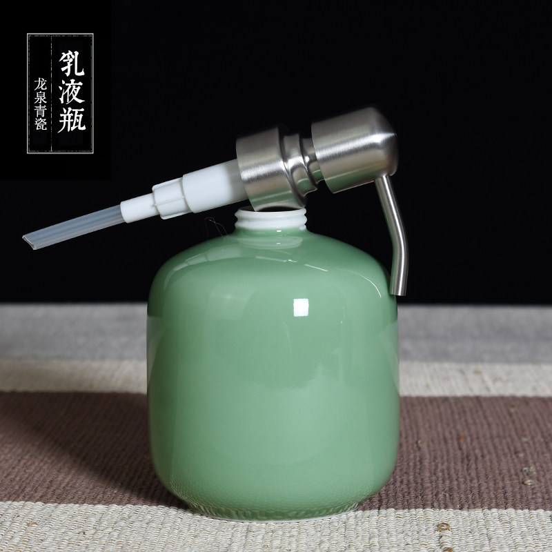 青瓷乳液器高档酒店洗手液瓶子按压沐浴露洗发水W空瓶家用分装