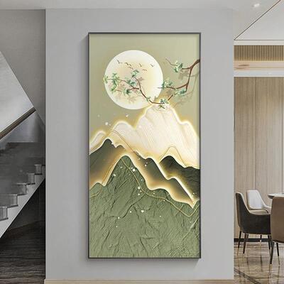 玄关装饰画轻奢大气现玄关画挂画抽象户入玄幻代简80508廊约入门