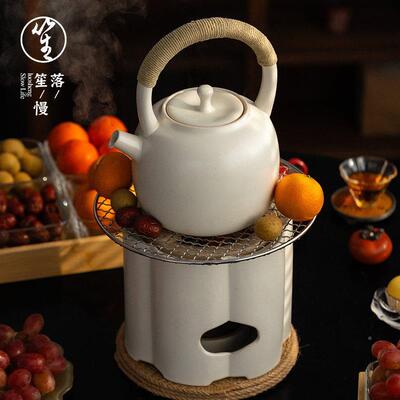 落室笙围炉煮茶火炉全套装提梁煮茶壶家BVG用烤户外中式白泥内炉