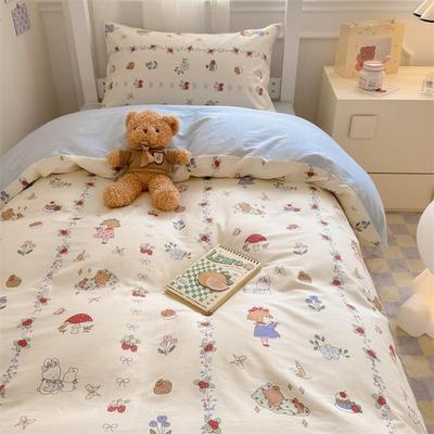 学生宿舍三件套床用家品寝棉室单ULL人床开学季全纯棉用上印花四