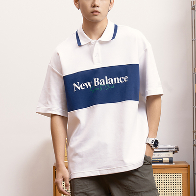 New Balance/NB正品夏季新款男士运动休闲翻领短袖5FD24203-WT