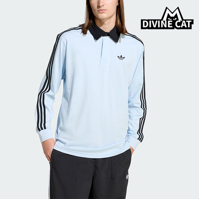 Adidas/阿迪达斯正品三叶草男士运动训练宽松长袖POLO衫KE2445