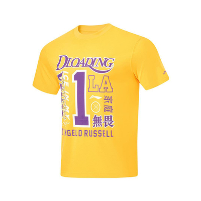 李宁正品韦德系列男子涂鸦字母印花圆领透气运动短袖T恤AHST993