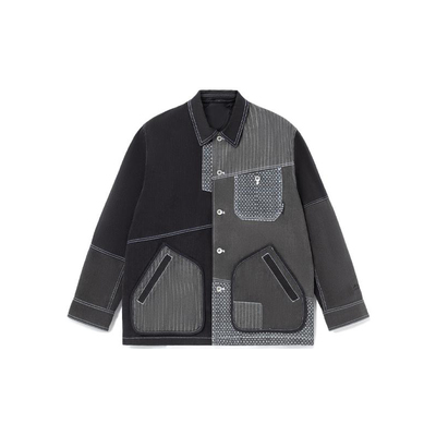 李宁正品滑板系列男子宽松透气拼接三合一翻领夹克外套AWBR009-1