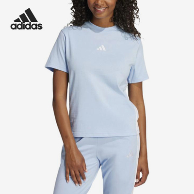 Adidas/阿迪达斯正品Logo圆领短袖T恤新款女短袖T恤JE1227