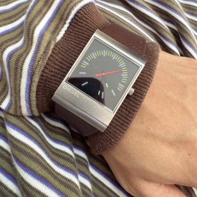 浪费时间古着手表方形大表盘手表