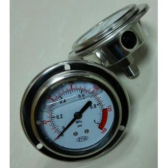 zyia 轴向带边抗振注油防震压力表 yn60zq 0-1mpa 150psi 60mm。
