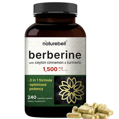美国直邮NatureBell Berberine Plus黄连素 葡萄糖代xie 240粒