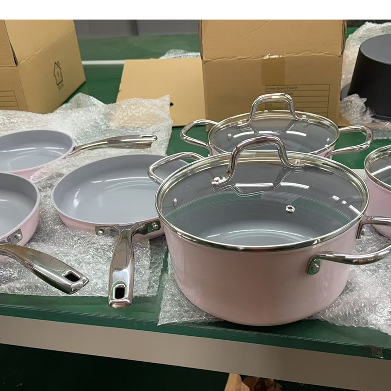 锅具套装不粘炒锅汤锅奶锅家用不粘健康0氟陶瓷厨房压铸铝锅套装