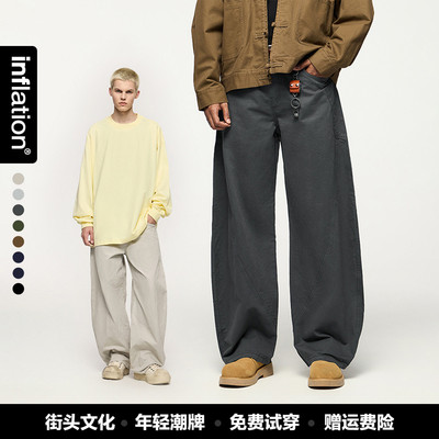 inflation男装|阿苏特染弯刀工装裤纯棉美式复古BoxyFit休闲裤潮