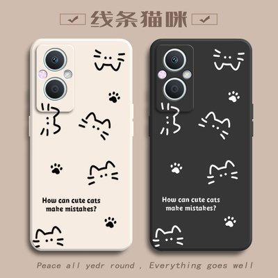 适用PFUM10手机壳PHA120套OPPOPFUM新款OPPOPHA硅胶opp0pp0ppo外壳A965G型号A96OPPO全包OPPOA防摔简约猫咪女