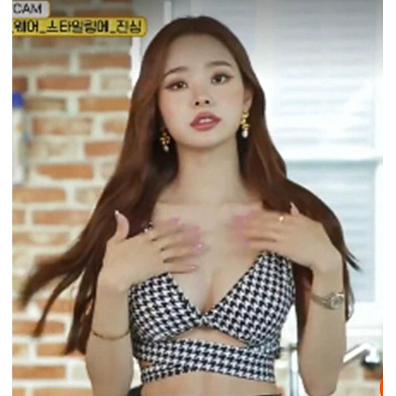 轻奢高货宋智雅同款单身即地狱性感千鸟格sweetglam泳衣女泡温泉