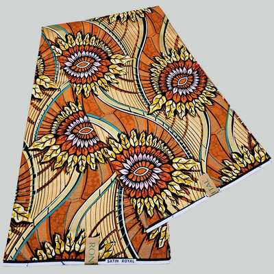 African Wax golden Print Fabric非洲纯棉烫金蜡染布6码