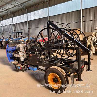 柴油三马车改装电力多功能收放线车收线起吊绞磨牵引多用途车