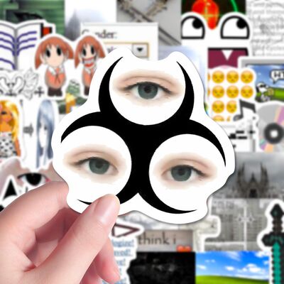 160张亚文化元素贴纸千禧y2k复古小众个性高颜值手账素材装饰贴画