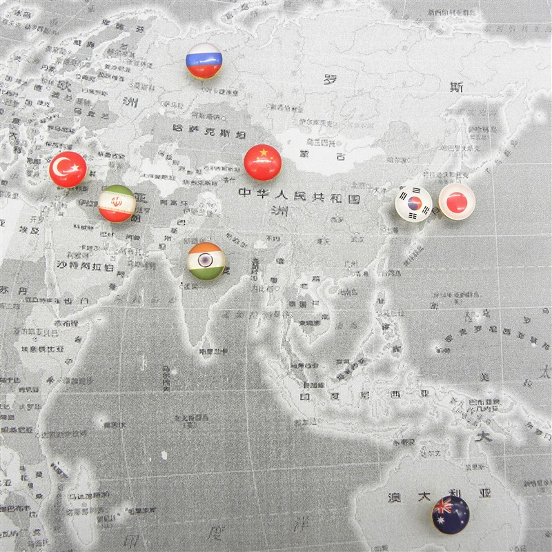 世界国旗图钉彩色创意滴胶工字钉按钉J办公教学标识软木板装饰