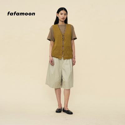 【2026春季新品】fafamoon设计师品牌 亚麻镂空图案针织钩花马甲