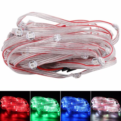 WS2812B带线小圆点 5V 5050 RGB  LED全彩发光字灯串