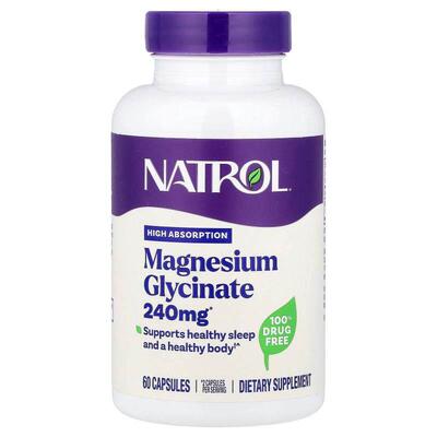 Natrol,Magnesium Glycinate, High Absorption, 240 mg, 60 Caps