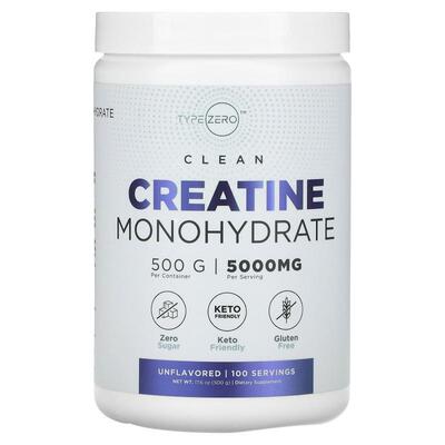 TypeZero,Clean, Creatine Monohydrate, Unflavored, 5,000 mg,