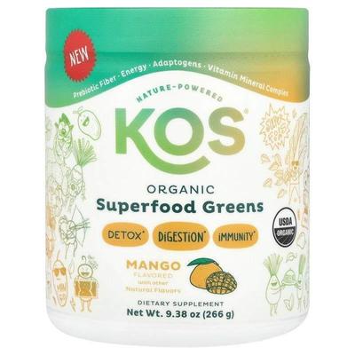 KOS,Organic Superfood Greens, Mango, 9.38 oz (266 g)