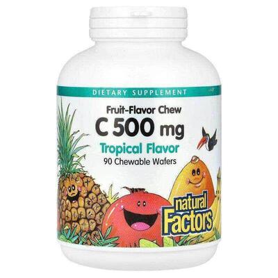 NaturalFactors水果味咀嚼片维生素C可咀嚼骨骼牙齿健康日常养护